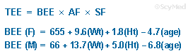 Total Energy Expenditure Equation Page :: MediCalculator ::: ScyMed