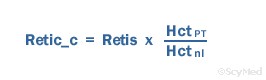 Reticulocitos, Cuenta Corregida Ecuación :: MediCalculator ::: ScyMed