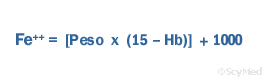 Hierro, Deficit Ecuación :: MediCalculator ::: ScyMed